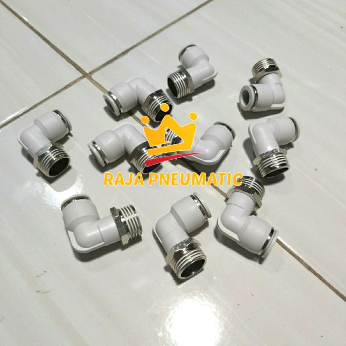 Jual FITTING NEPEL ANGIN ELBOW L SELANG 8MM DRAT 3/8 WARNA PUTIH | Shopee Indonesia