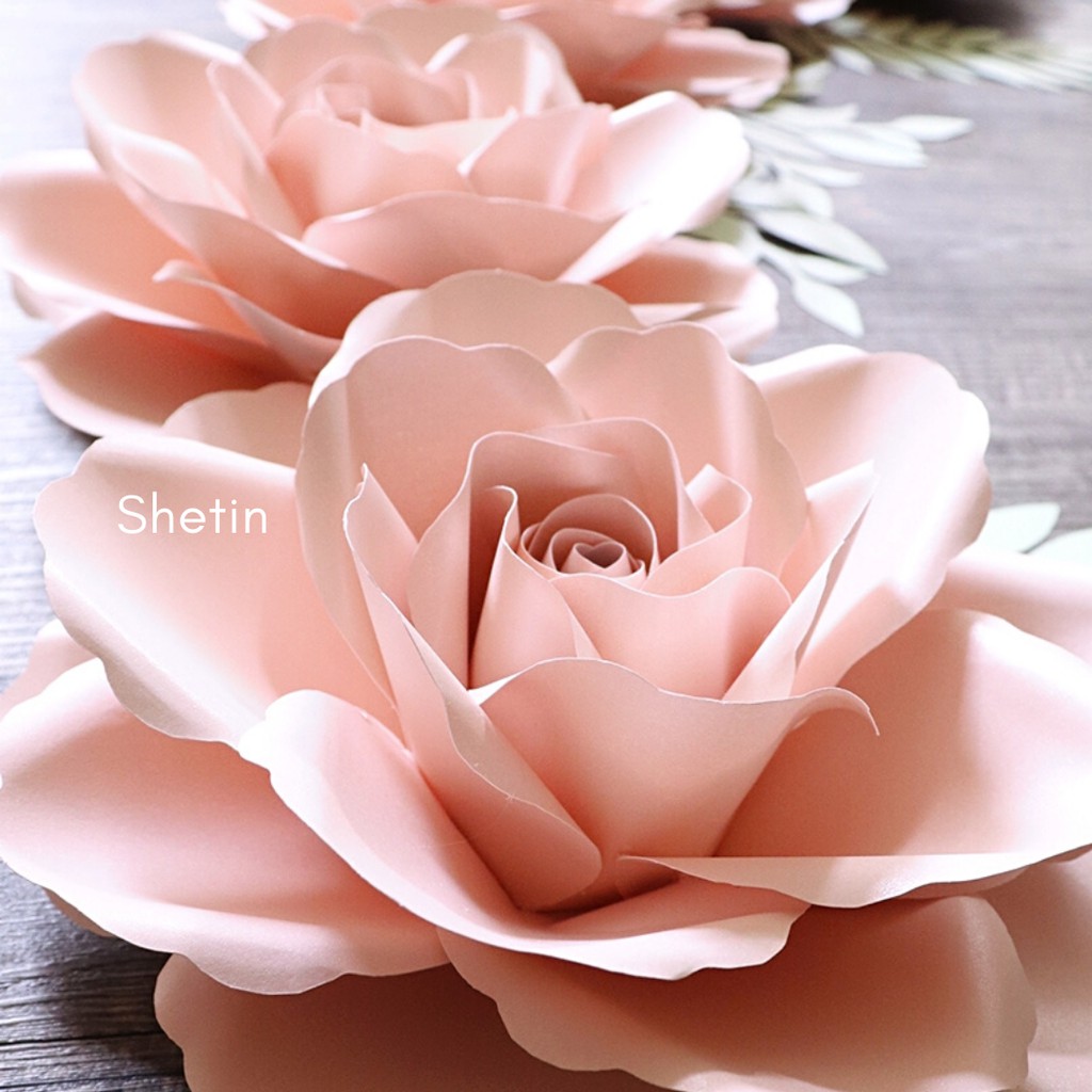 Jual BUNGA MAWAR SHETIN Paper Flower Backdrop Ukuran 20 cm / Bunga ...
