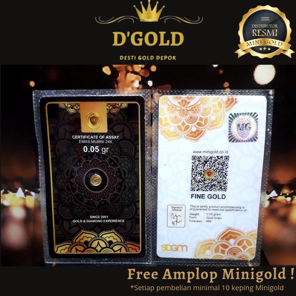 Jual MINIGOLD 0,05 Gram Logam Mulia Emas 24 Karat / EMAS MINI GOLD ...