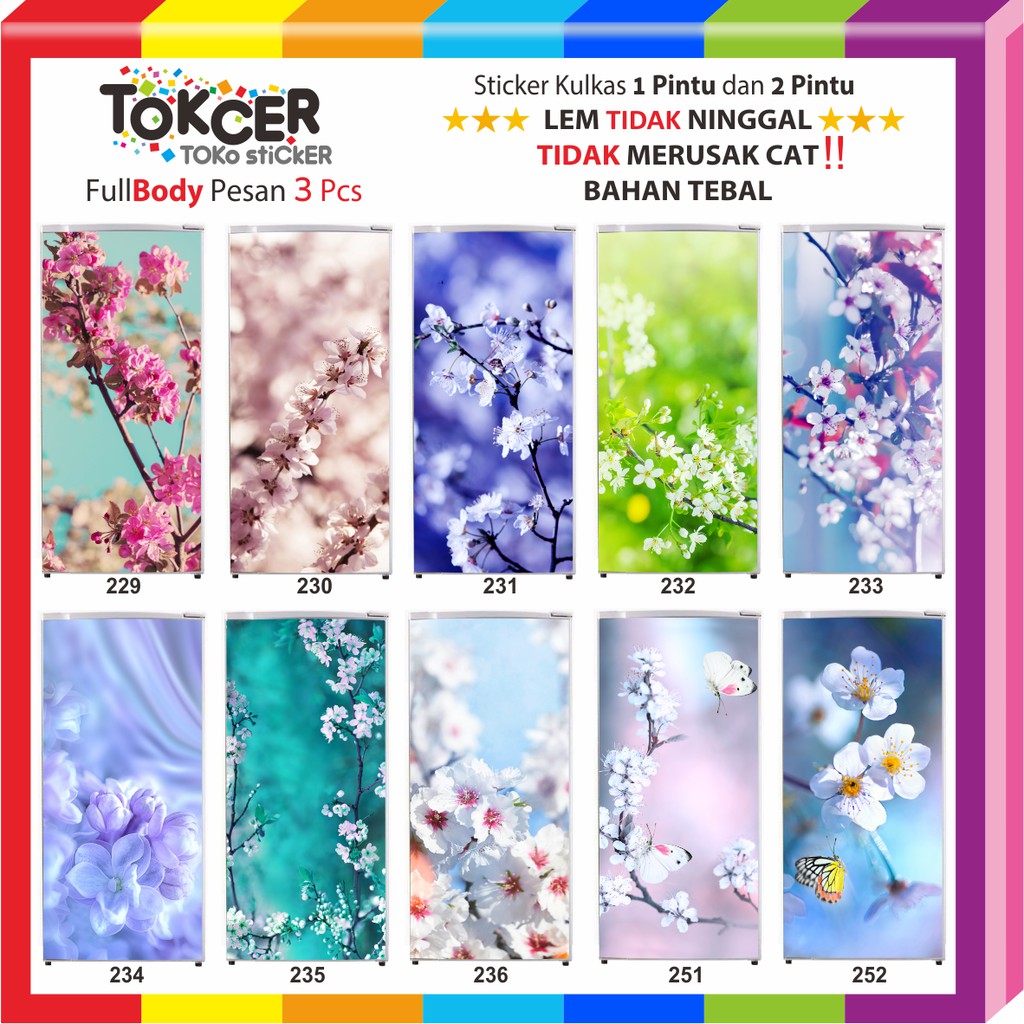 Jual Variasi Stiker Kulkas 1 dan 2 Pintu Bunga | Shopee Indonesia