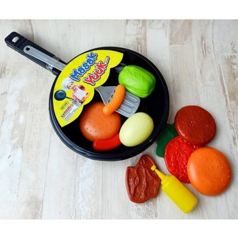 Jual Mainan Anak Masakan Burger Teflon set | Shopee Indonesia