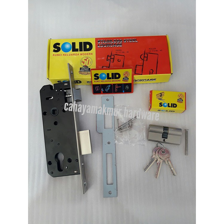 Jual KUNCI PINTU SET/ BODY KUNCI LIDAH SOLID LC 111 + CYLINDER MASTER ...
