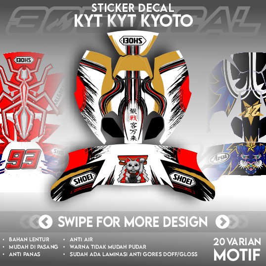 Jual Sticker Decal Helm KYT KYOTO Part 1 | Decal Sticker | Decal Helm ...
