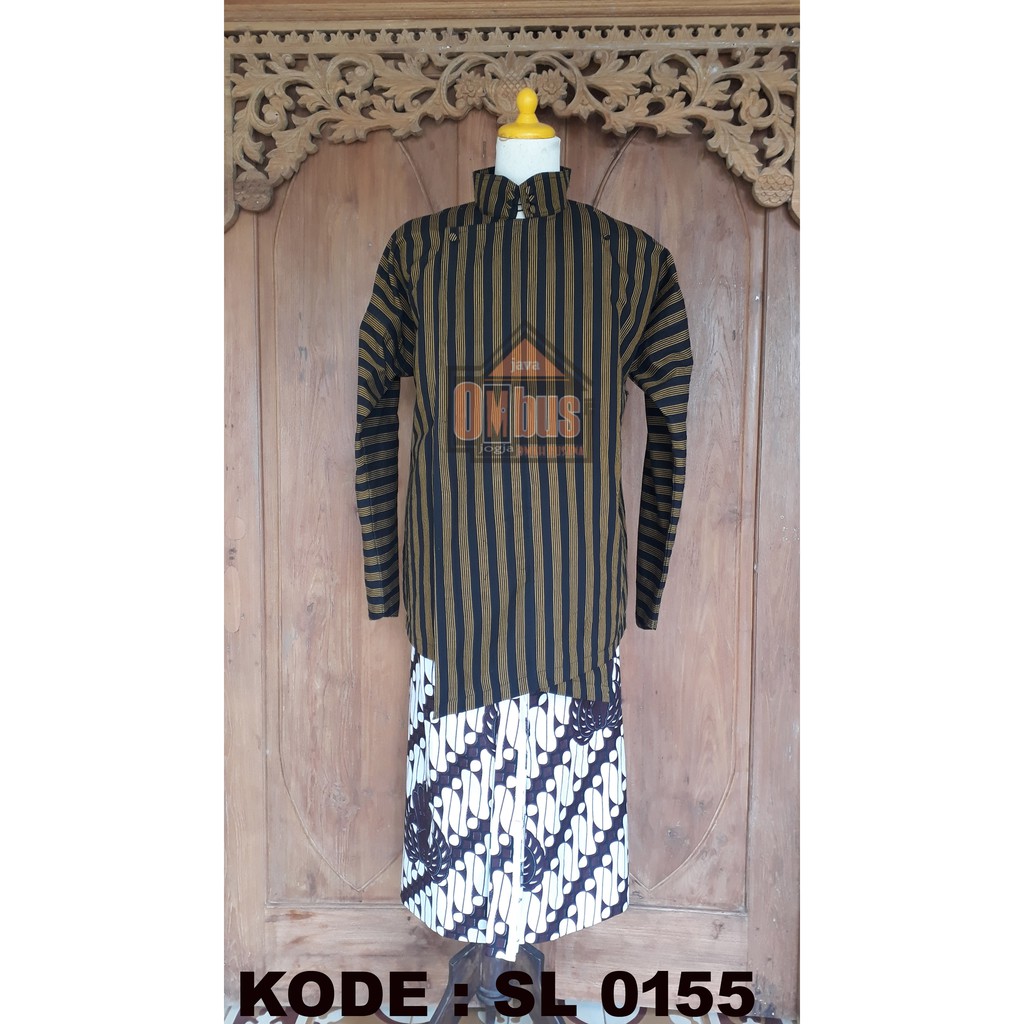 Jual Surjan Lurik Tenun Alusan Kode SL 0155 | Baju Jawa | Baju Lurik ...