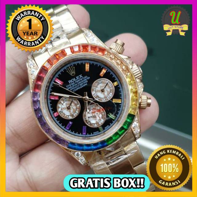 Jual Jam Tangan Pria Rolex Automatic Rolex Daytona Rainbow Pelangi ...