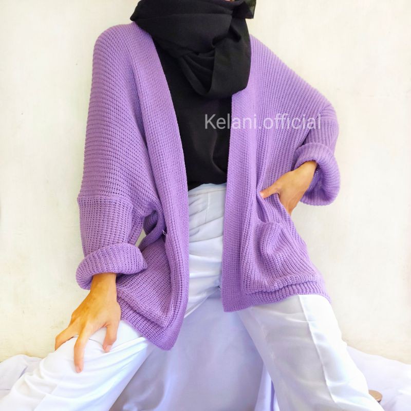 Jual CARDIGAN-LILAC-OUTER-OUTWEAR-KARDIGAN CEWEK OVERSIZE | Shopee ...