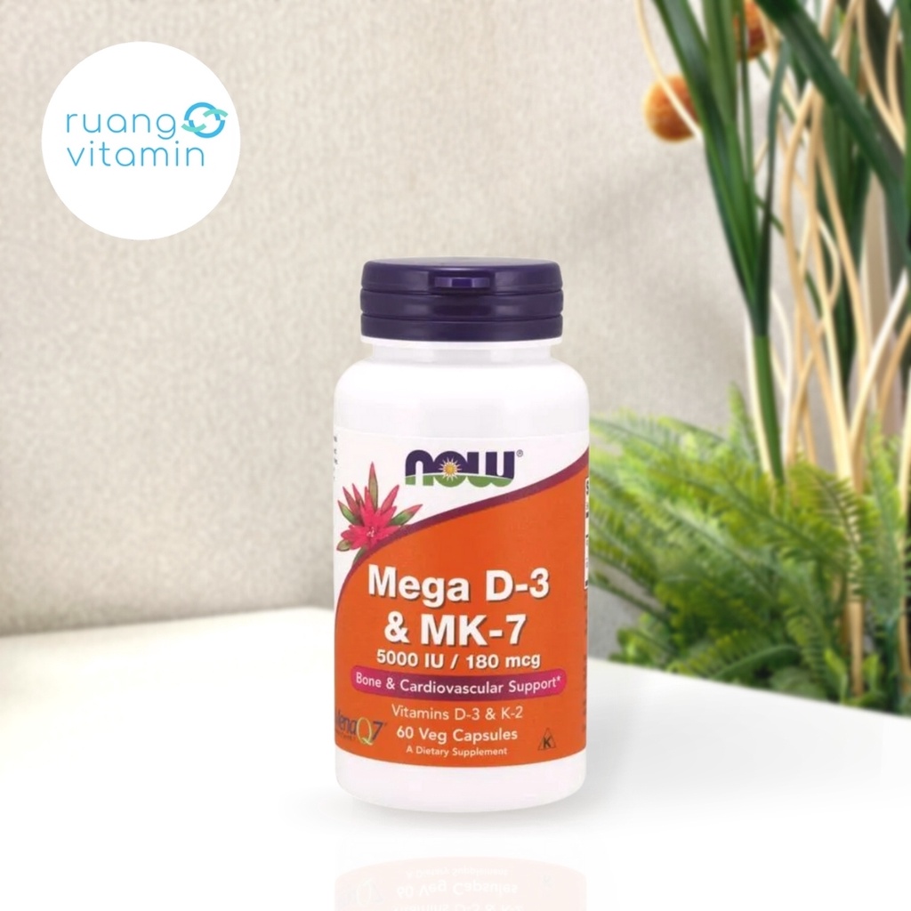 Jual NOW Mega D-3 & MK-7 5000IU/180mcg (60 Veg Capsules) | Shopee Indonesia