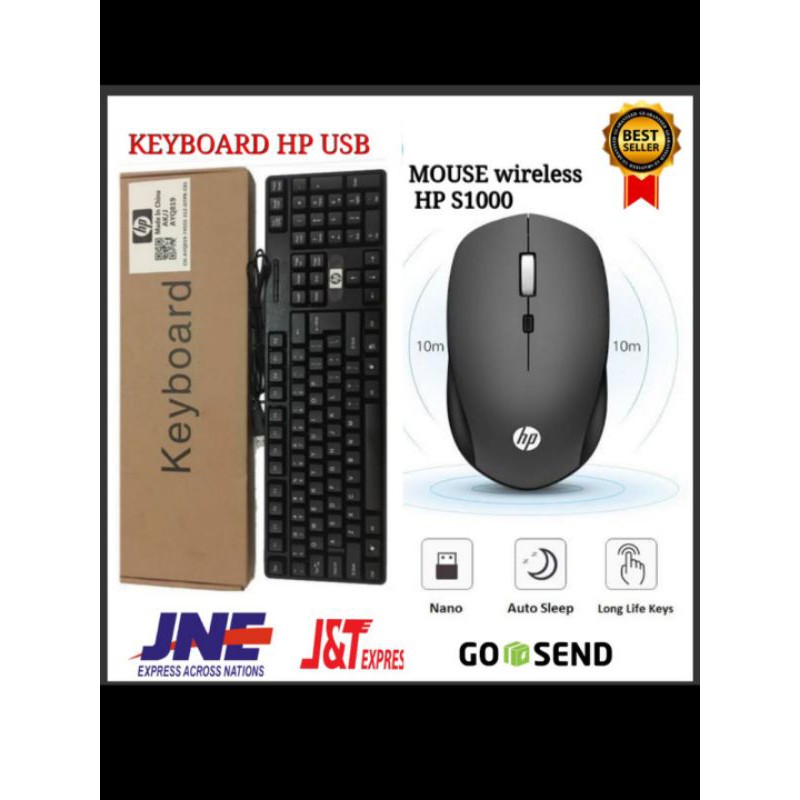 Jual Paket Keyboard HP Usb + Mouse Wireless HP s1000 100%NEW | Shopee ...