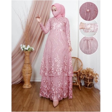 Jual (MODEL BARU) GAMIS YADIRA BUSUI TILE TINGKAT/FULL BRUKAT (BONUS ...