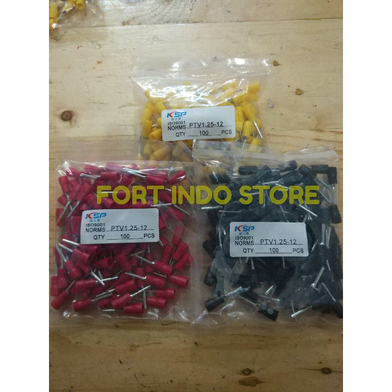 Jual Skun Kabel Pin Tusuk PTV-1.25-12 untuk kabel 0.25-1.5 mm | Shopee ...