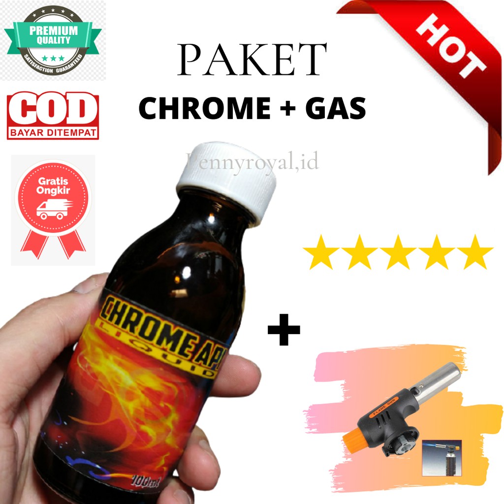 Jual CAIRAN CHROME Api Bakar 100 ML / Chrome Cairan Warna Silver / Liquid Pembakar Api 100 ml ...