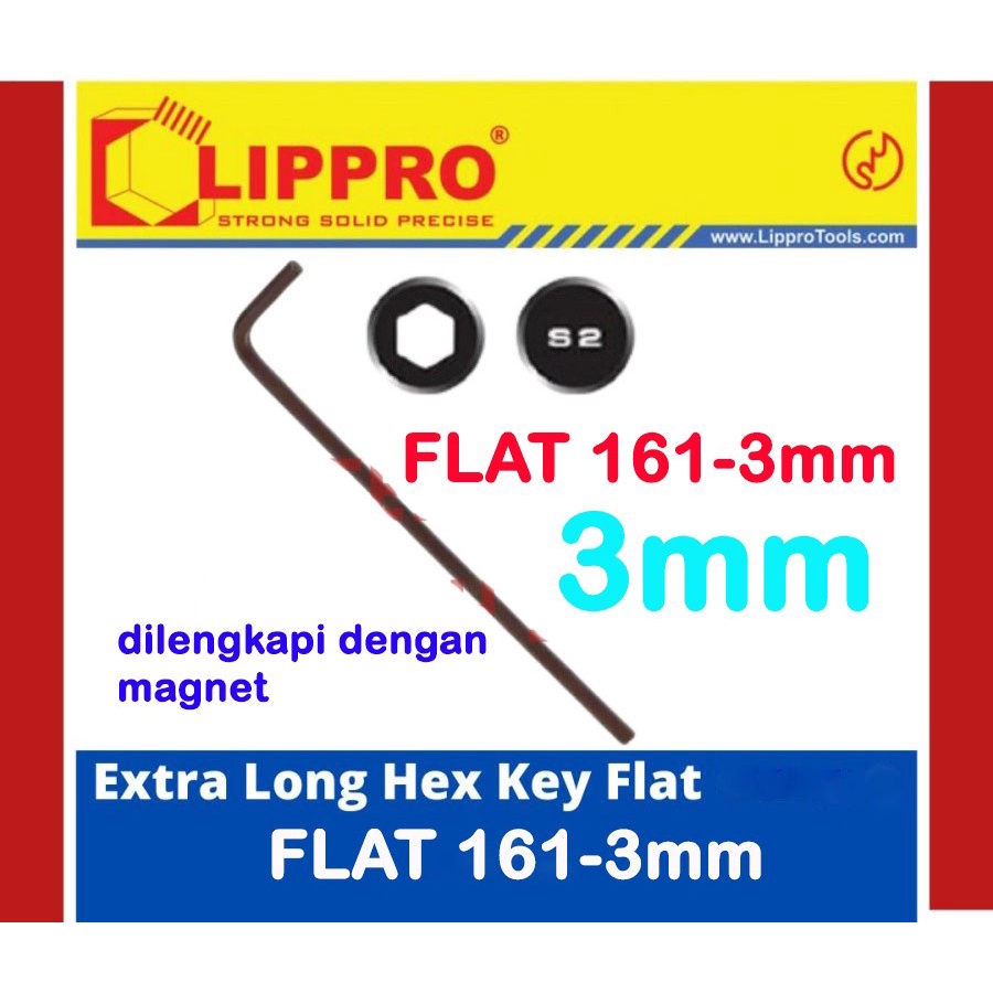 Jual Kunci L 3 mm MAGNET PANJANG EXTRA LONG FLAT LIPPRO 161-3mm ...