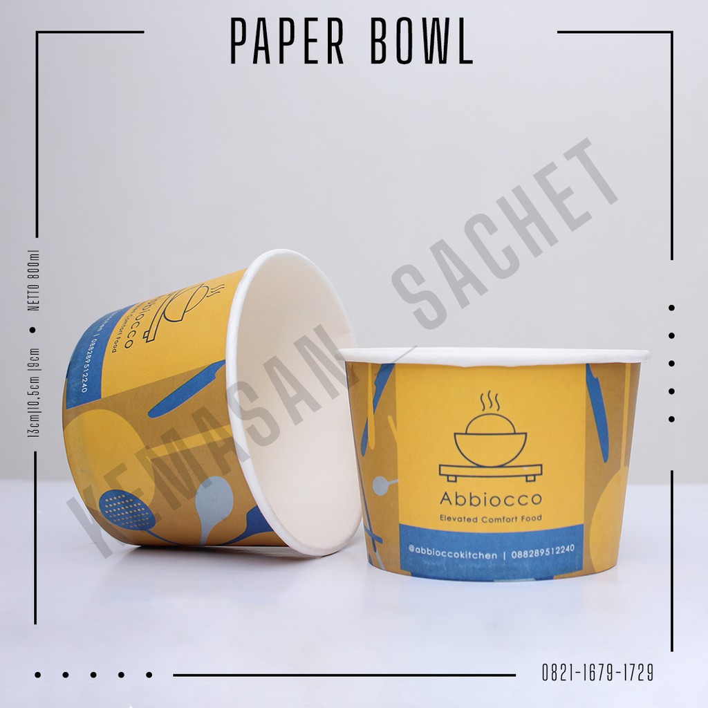 Jual Cetak Kemasan Paper Bowl Full Print Ukuran 800ml | Shopee Indonesia