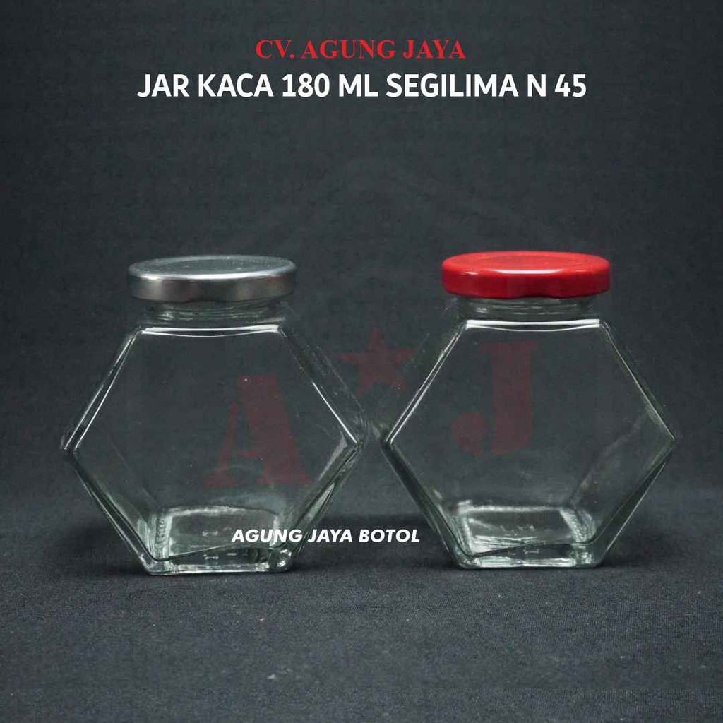 Jual Botol Kaca Madu Hexagon 180 ml Tutup Alumunium | Shopee Indonesia