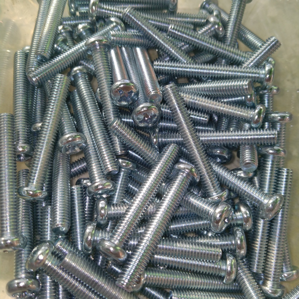 Jual Baut JP M3x15 / Machine Screw M3 Kepala Obeng Bulat (100pcs ...