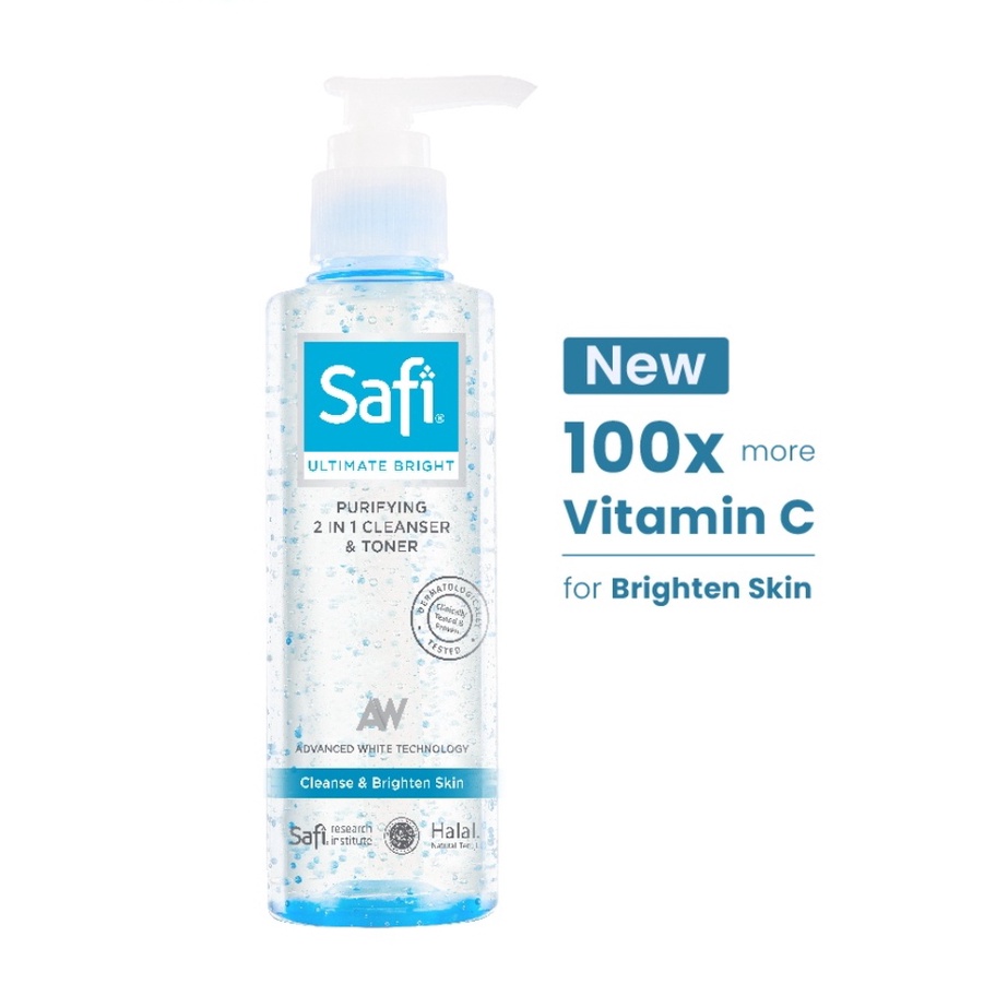 Jual SAFI Ultimate Bright Purifying 2 in 1 Cleanser & Toner 150 ml (NEW ...