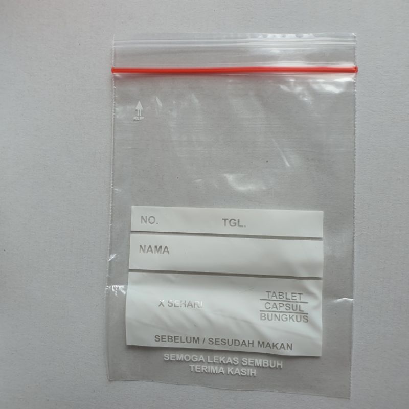 Jual Plastik Klip Obat Semoga Lekas Sembuh / Ziplock Biru Bening Uk ...