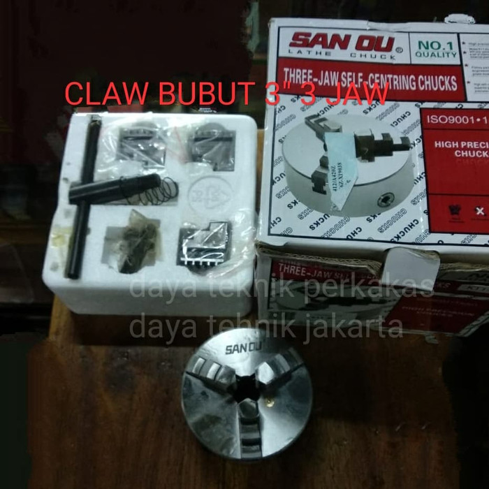 Jual baru CLAW BUBUT 3" 3 JAW - KEPALA BUBUT 3" KAKI 3 - CHUCK BUBUT 3" SAN OU kualitas oke ...