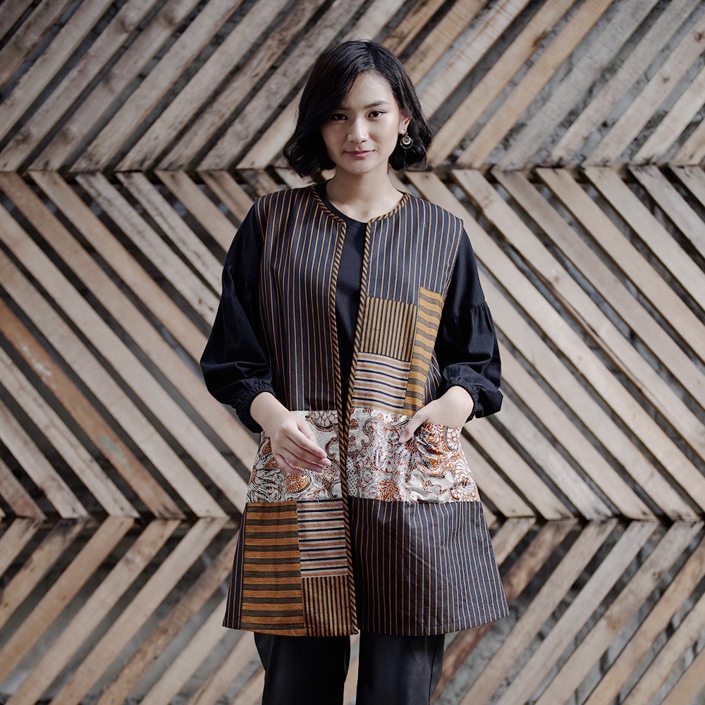 Jual NONA RARA - Jaba Lurik T1207, Baju Batik Kasual Modern | Shopee ...