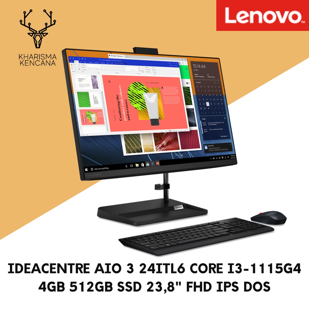 Jual IdeaCentre AIO 3 24ITL6 6AID Core i3-1115G4 4GB 512GB SSD 23,8 ...
