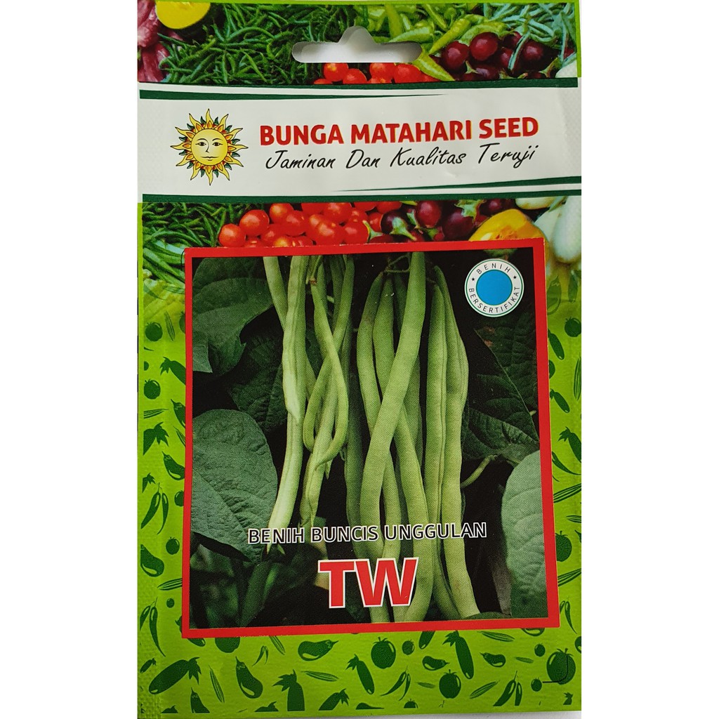 Jual Benih Buncis TW (Cap Bunga Matahari) 25 gram (kemasan pabrik ...