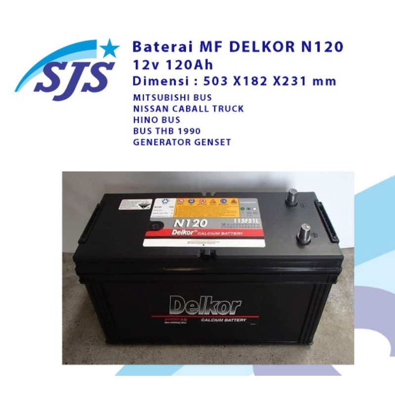 Jual Aki Kering Delkor N120 SMF 115F51L | Shopee Indonesia