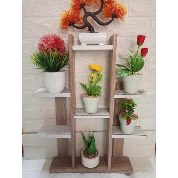 Jual READY ‼️ RAK BUNGA KAYU SUSUN | Shopee Indonesia
