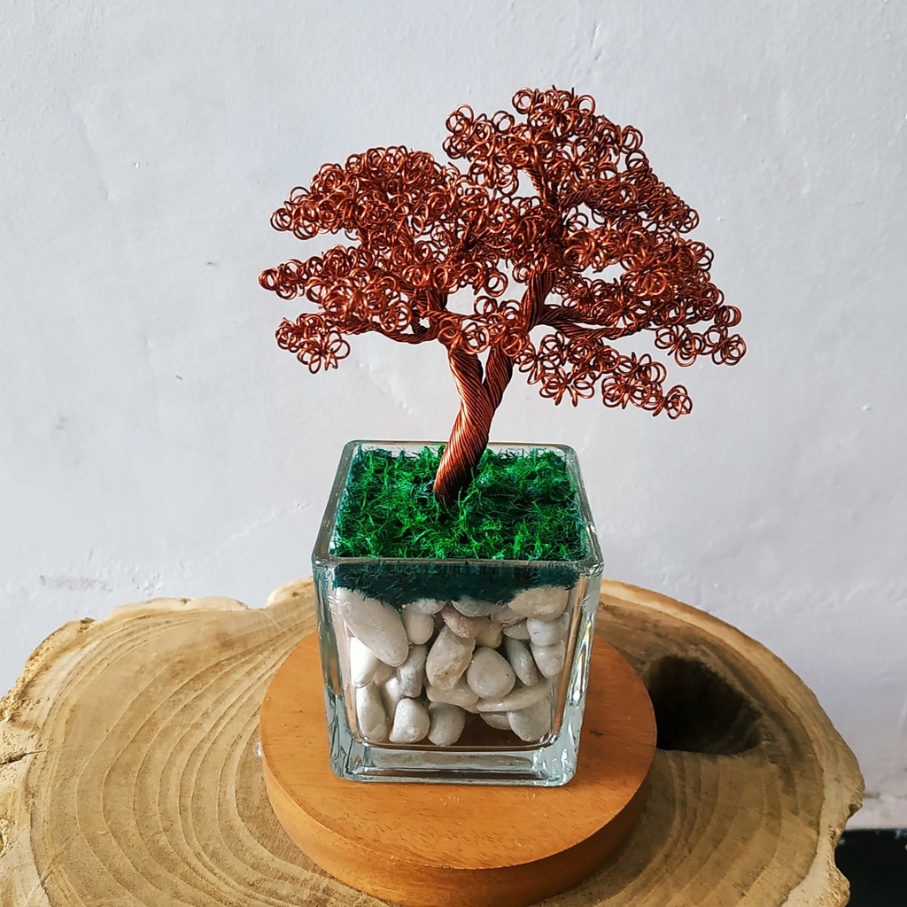 Jual Bonsai Artificial Hiasan Dinding Tanaman Artificial Bahan Kawat ...