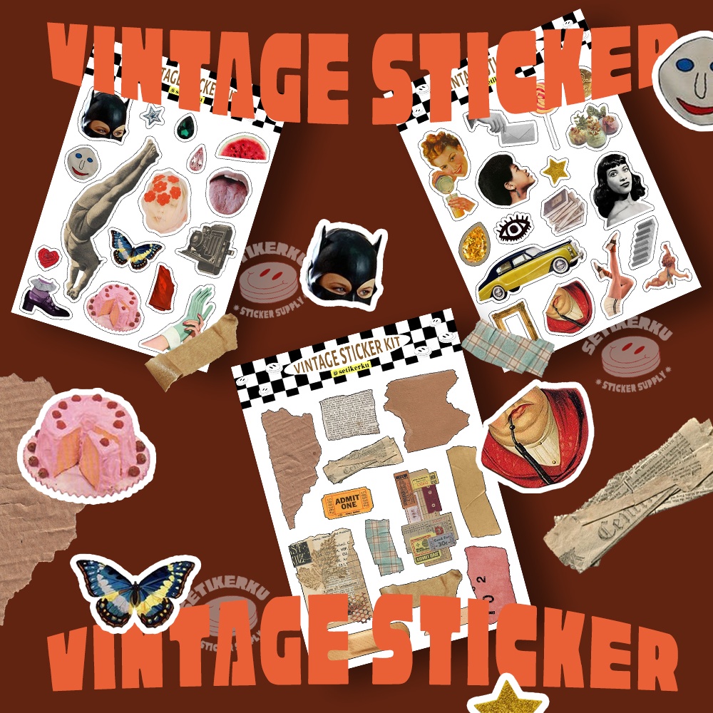 Jual Vintage Sticker Pack A6 | Shopee Indonesia
