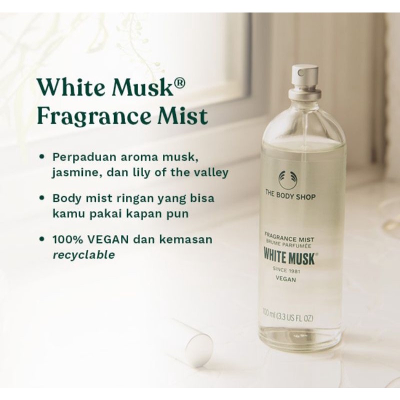 Jual The Body Shop White Musk® Body Mist Fragrance 100ml | Shopee Indonesia
