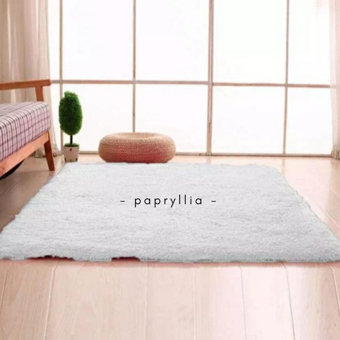 Jual Karpet Bulu Ukuran 150x100cm Tebal 1cm + Alas Bintik Super ( Putih ...