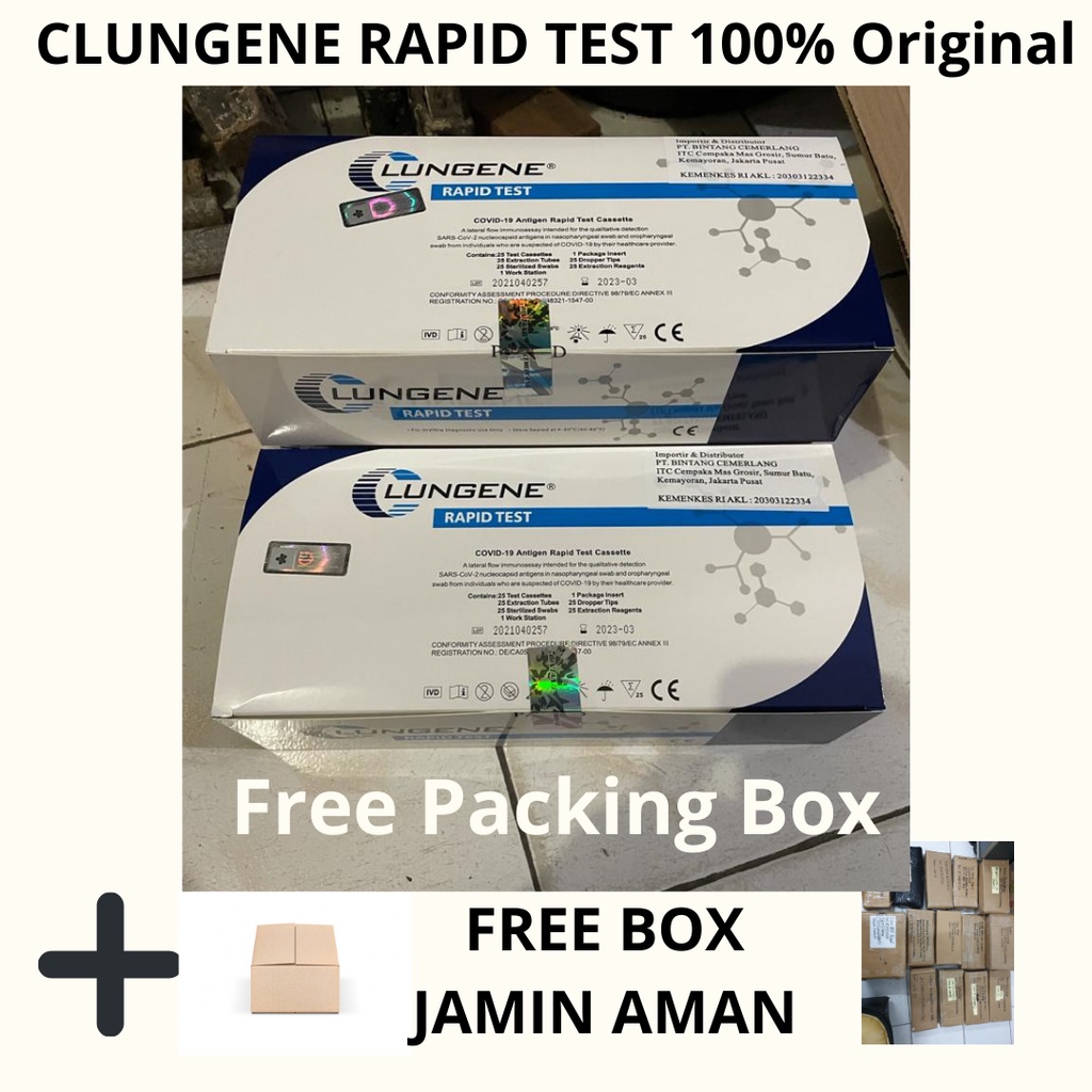 Jual Alat Rapid Test Swab Antigen tes 25 pcs Kemenkes Original (1 Box ...
