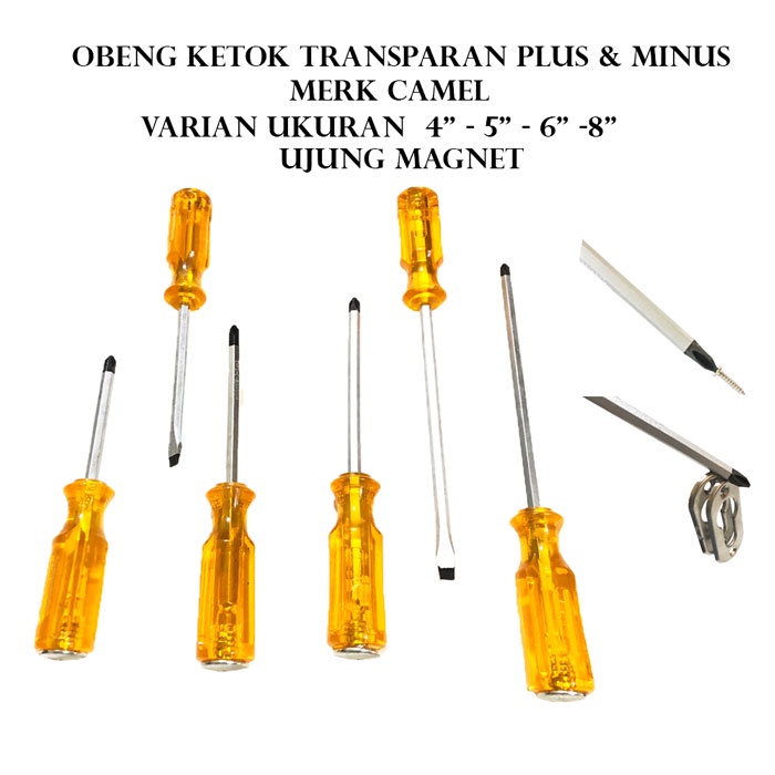 Jual Obeng Ketok Plus - Minus CAMEL Varian Ukuran 4"-5"-6"-8" Ujung ...