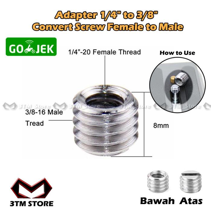 Jual Adapter Adapter 1/4" To 3/8" Convert Screw Female To Male Tripod ...