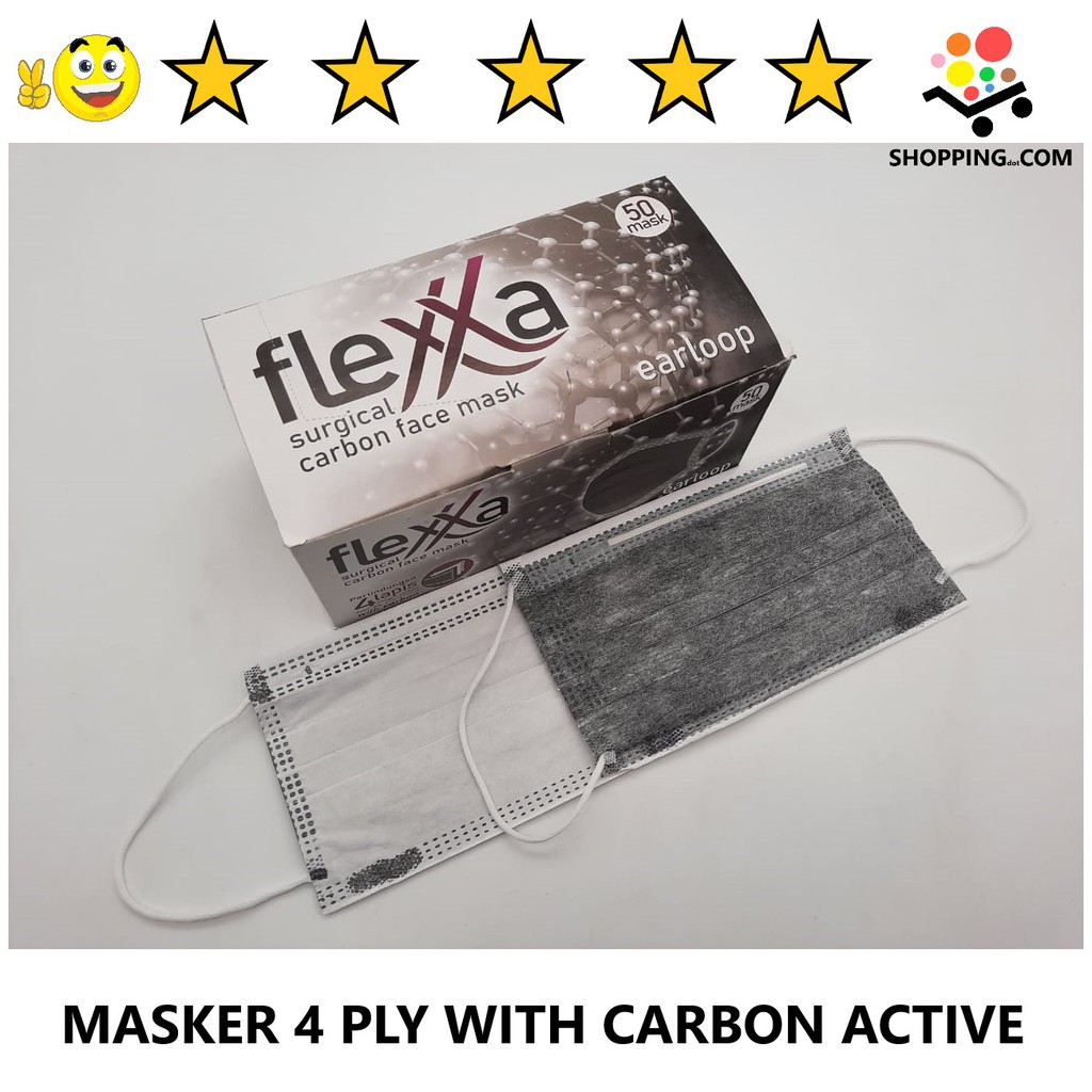 Jual MASKER SURGICAL FACE MASK 4 PLY 4PLY 4 LAPIS CARBON ACTIVE KARBON ...