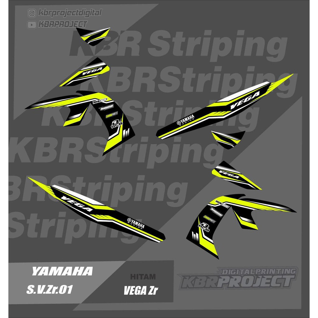 Jual (cod) Stiker Motor vega Zr sticker striping list motor yamaha vega ...