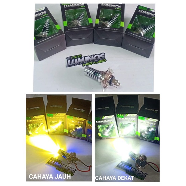 Jual LAMPU LED DEPAN H4 LUMINOS LS2 2 WARNA KUNING DAN PUTIH AC DAN DC VIXION OLD/VIXION NEW ...