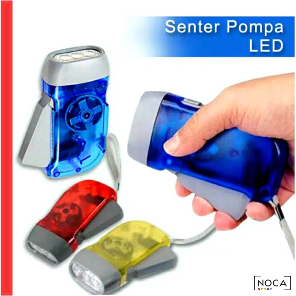 Jual Senter Pompa LED Tanpa Baterai Senter Tangan Emergency Mini Pocket ...
