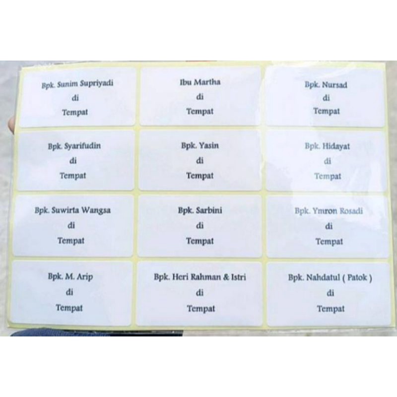 Jual stiker label nama undangan | Shopee Indonesia