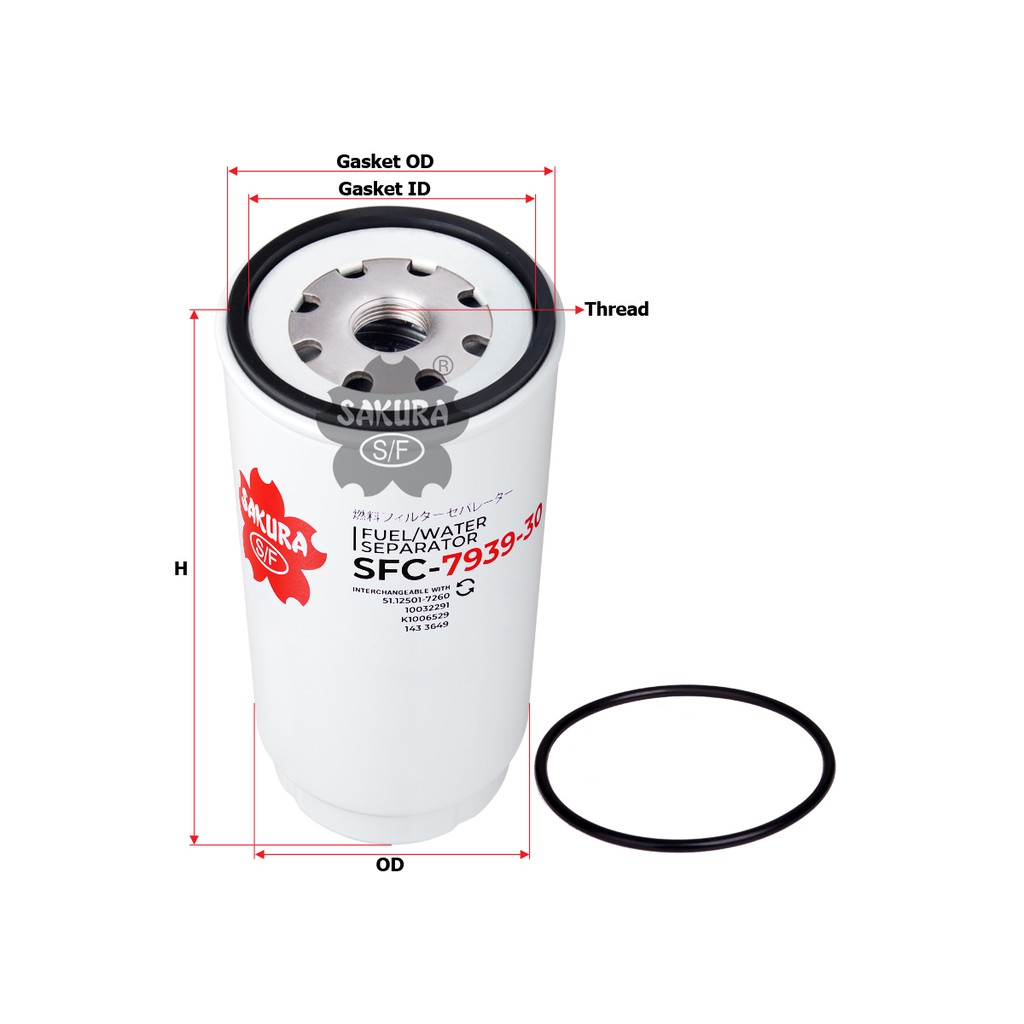 Jual Sakura Fuel Water Separator Filter Solar SFC-7939-30 Mann & Hummel ...