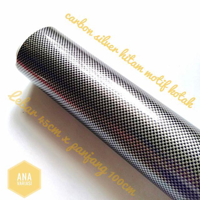 Jual sticker scotlite CARBON SILVER HITAM motif kotak | Shopee Indonesia