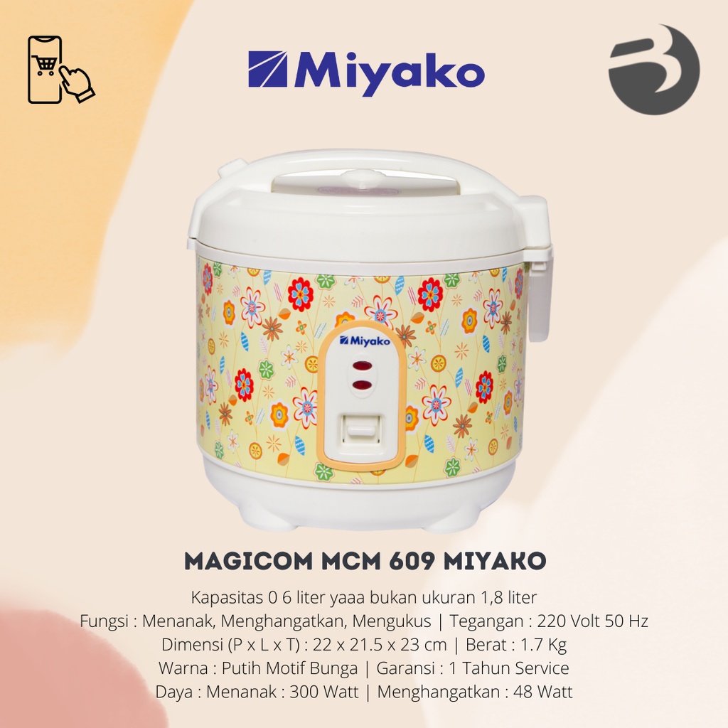 Jual MAGICOM MCM 609 MIYAKO | Shopee Indonesia