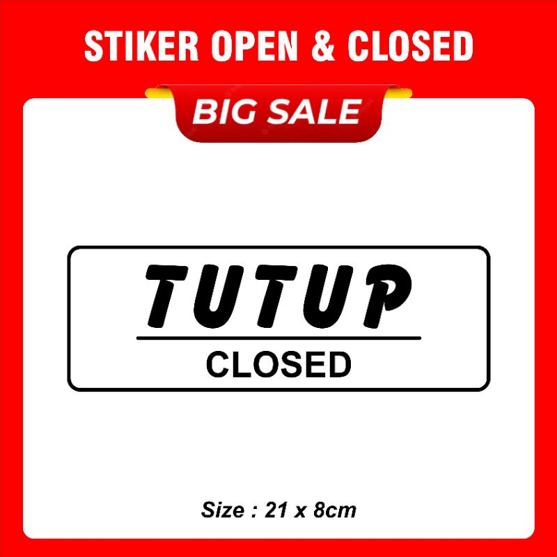 Jual Stiker Open Close Buka 24 jam buka Tutup Istirahat Vinyl | Shopee ...
