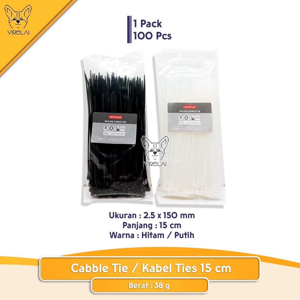 Jual [100 Pcs] Kabel Ties Cable Tie Ekonomis Murah 2.5 x 100 / 150 ...