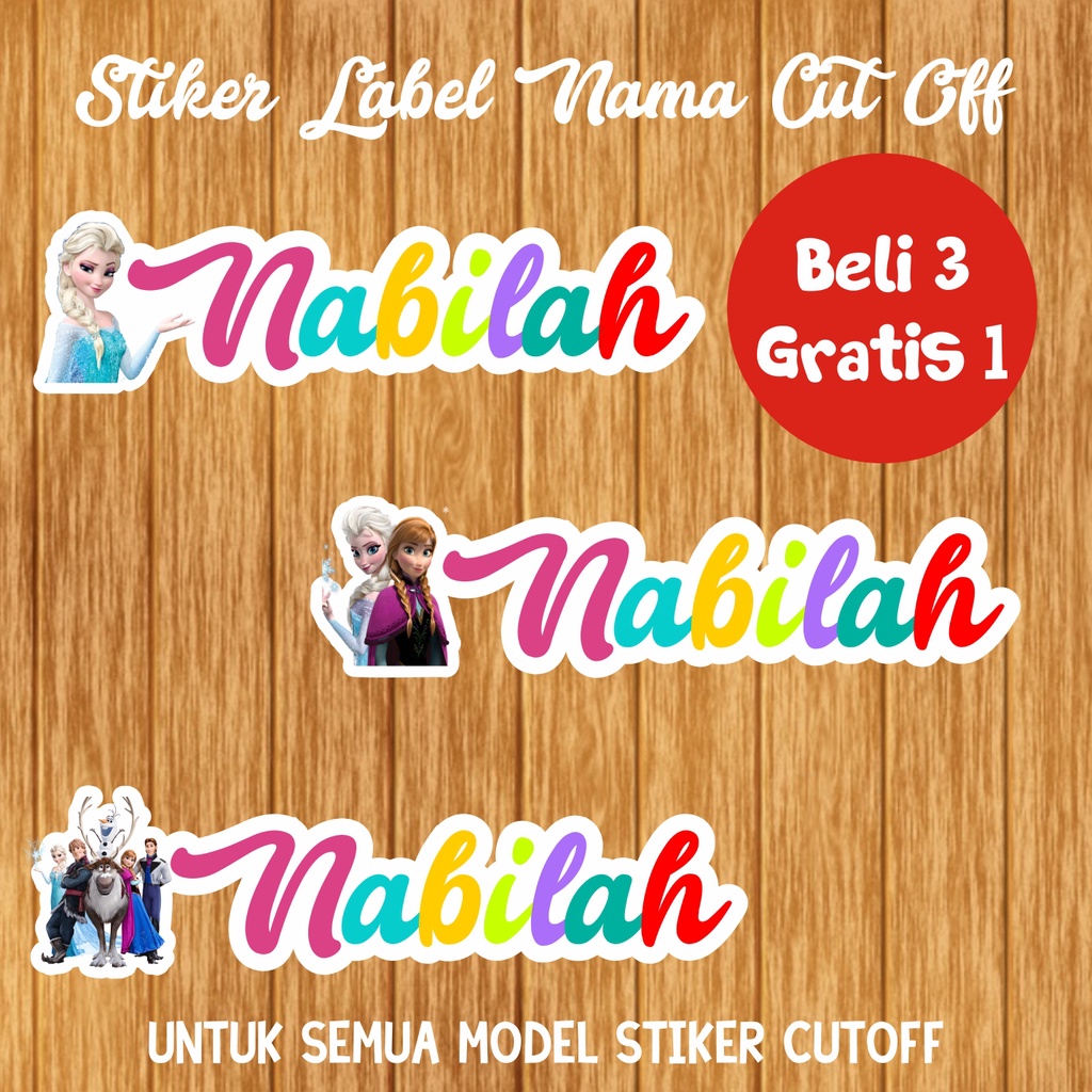 Jual STIKER NAMA CUT OFF FROZEN | Shopee Indonesia