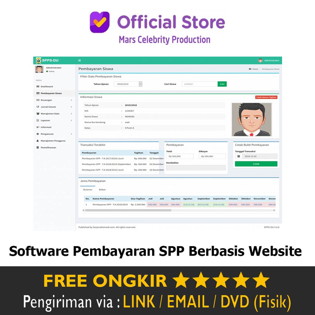 Jual Software Pembayaran SPP Berbasis Web Framework Codeigniter | Shopee Indonesia