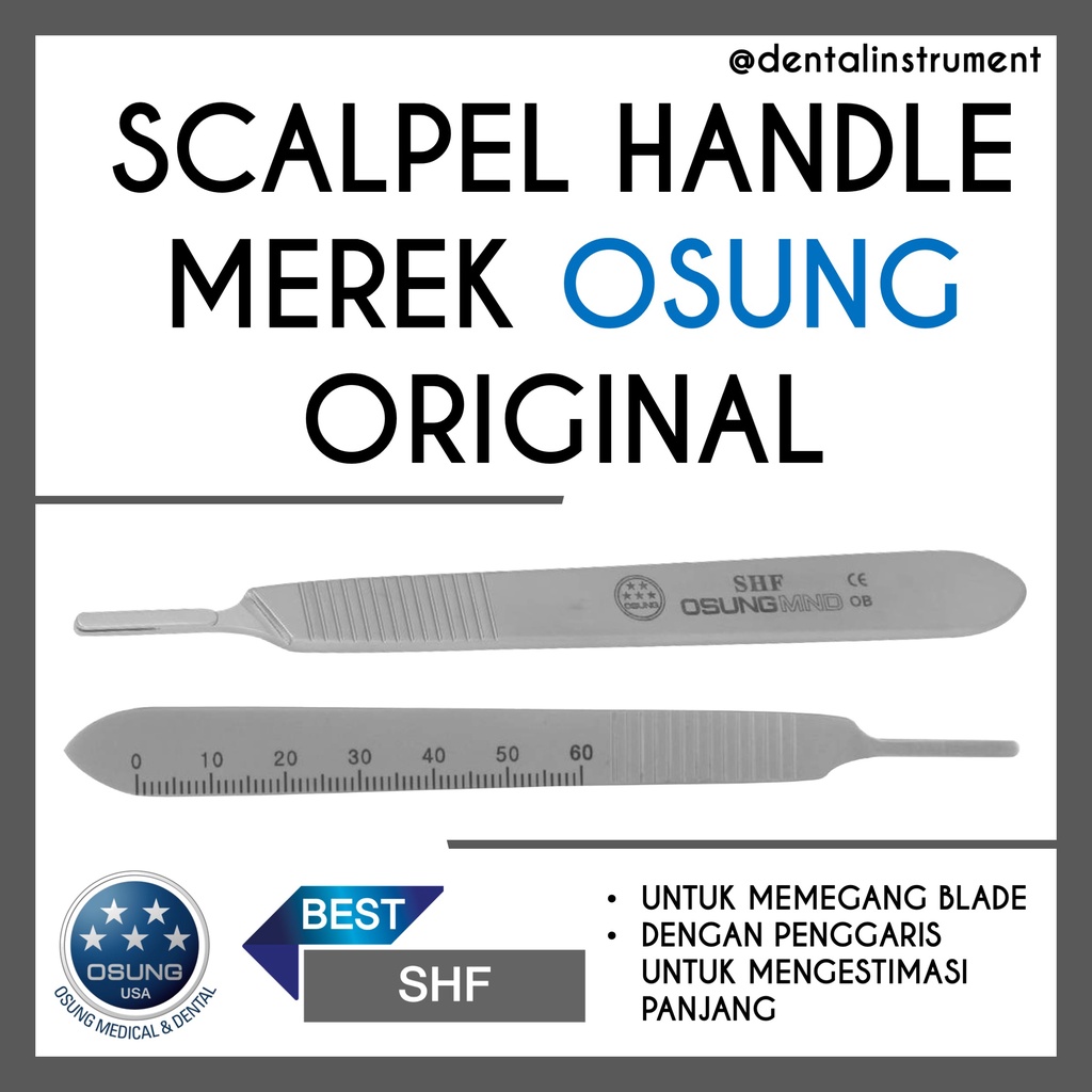 Jual Scalpel Handle / Gagang / Pegangan Pisau Bedah No 3 / 180 Derajat ...
