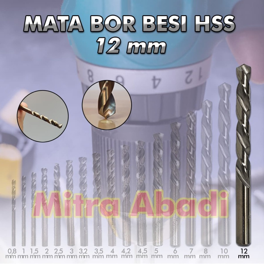 Jual Mata Bor Besi HSS 11mm 12mm 13mm | Shopee Indonesia