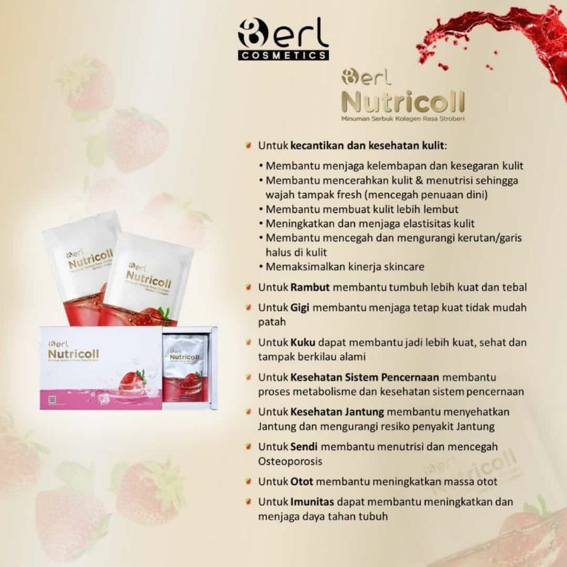 Jual Collagen Rasa Stroberi Nutricoll Kulit Lembab 16sachet 1box ...