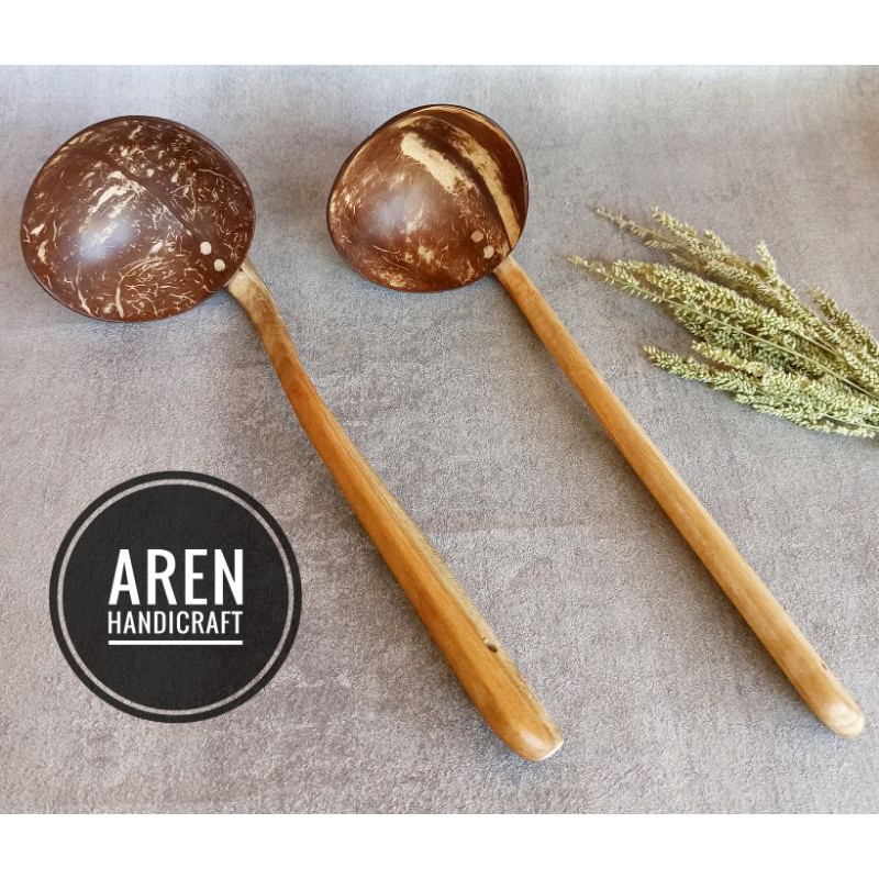 Jual ARENHANDICRAFT sendok sayur batok kelapa 30cm | Shopee Indonesia